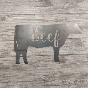 Cow Pig Chicken Sign Set Beef Pork Chicken Sign Set Kitchen - Etsy
