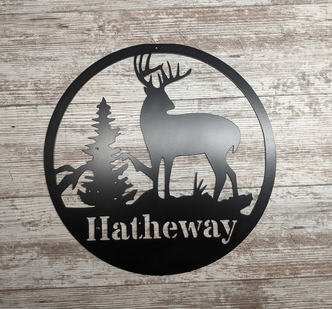 Personalized Metal Sign - Deer Sign, Hunting Gift Sign, Custom Name ...