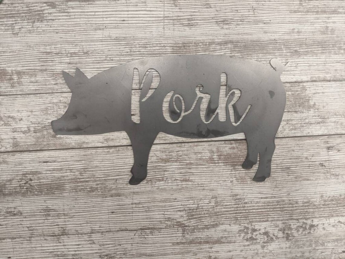 Cow Pig Chicken Sign Set Beef Pork Chicken Sign Set Kitchen | Etsy UK
