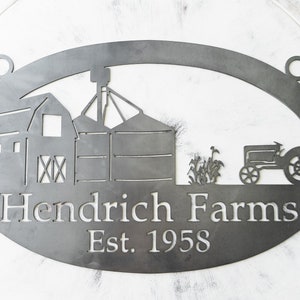 Farm Sign, Tractor Sign, Personalized Sign With Your Name, Rustic Steel ...