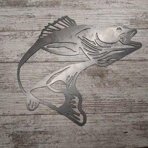 Metal Walleye Sign - Perfect for Your Ice Fishing House, Lake House, or ...