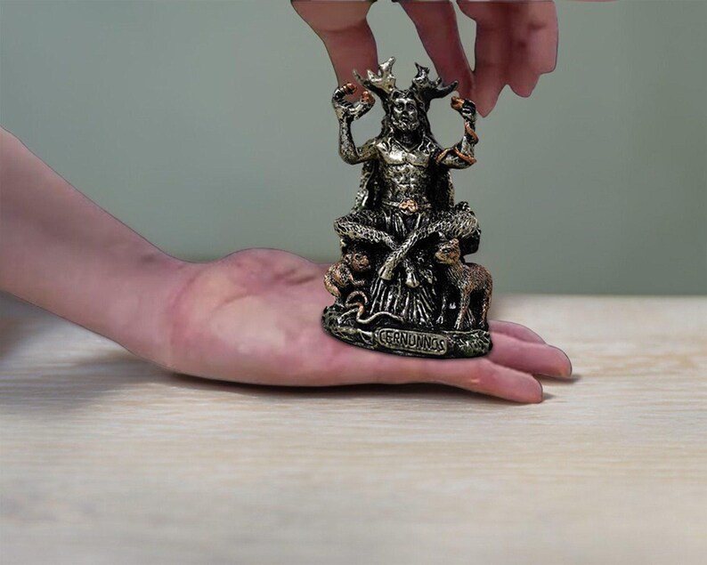 Cernunnos Celtic Horned God of Animals Sitting Statue Sculpture Bronze ...