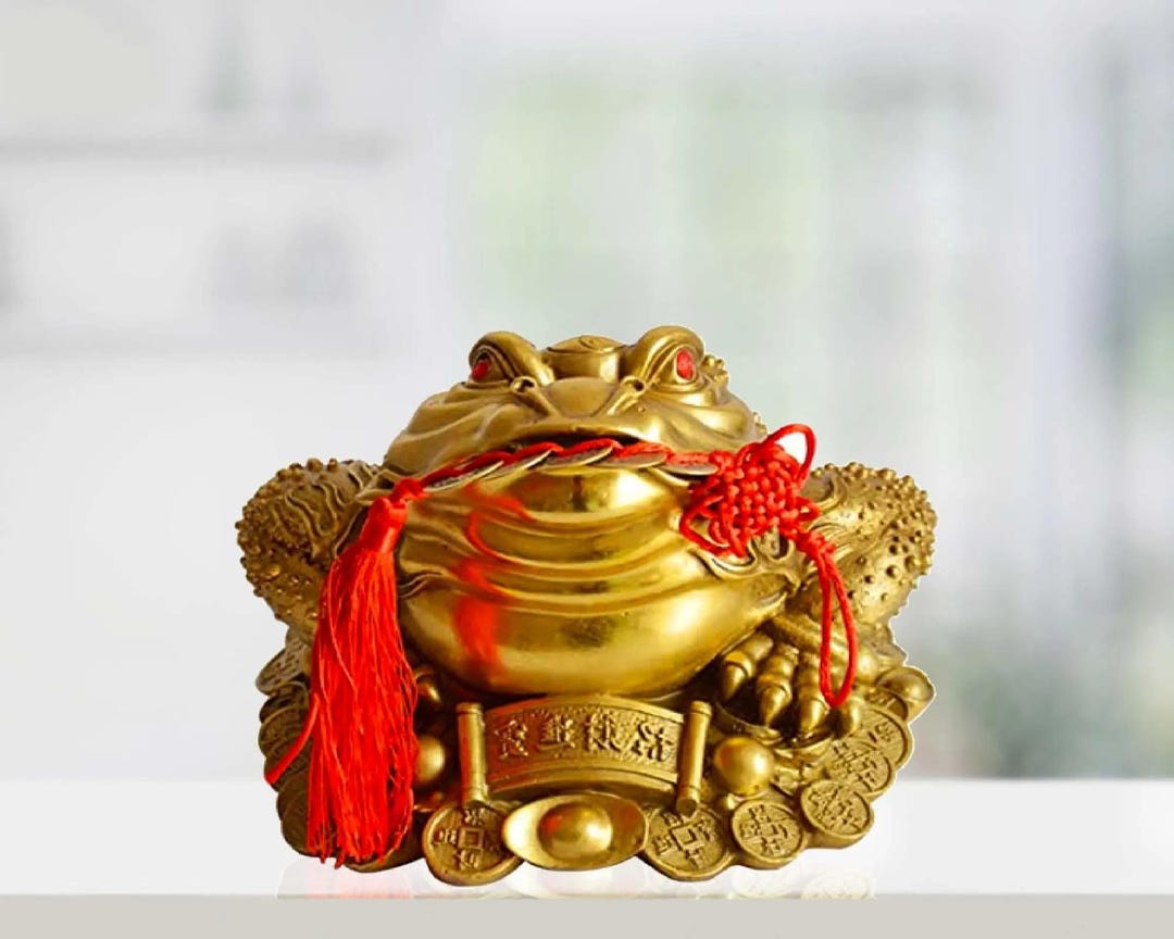 Wealth Traditional Frog Money, Toad Statue With Set of Five Lucky ...