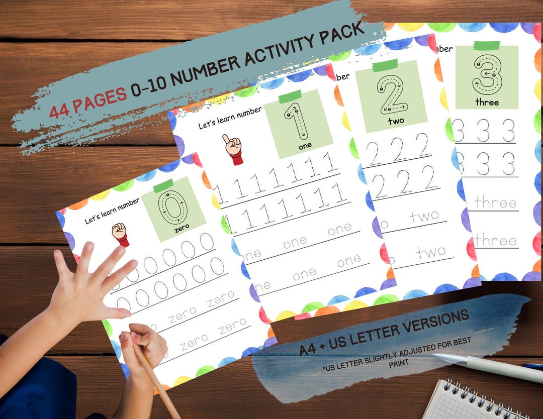 Numbers 0-10 Activity Pack: Tracing, Sensory, Cut & Paste Worksheets ...