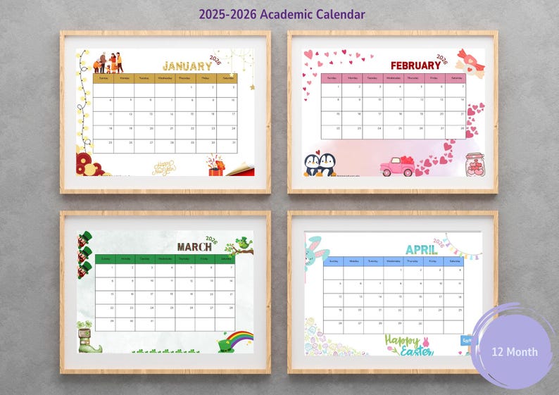 2025-2026 Academic Calendar: Printable School Year Planner (PDF ...