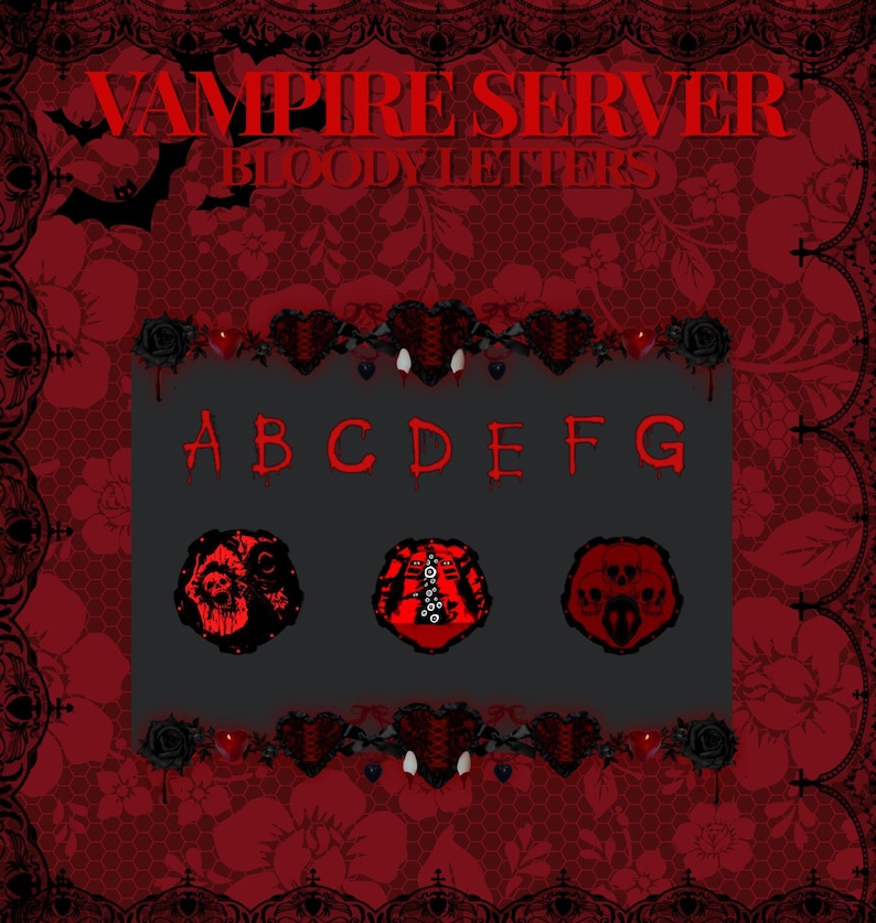 VAMPIRE Goth Discord Template With EMOJIS - Etsy