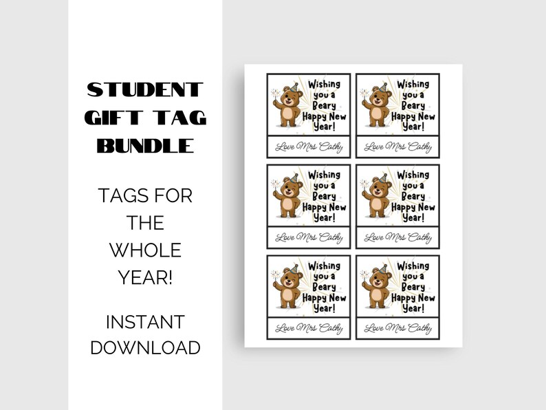 Editable Student Gift Tags: Back to School, Birthday, Holiday (canva ...