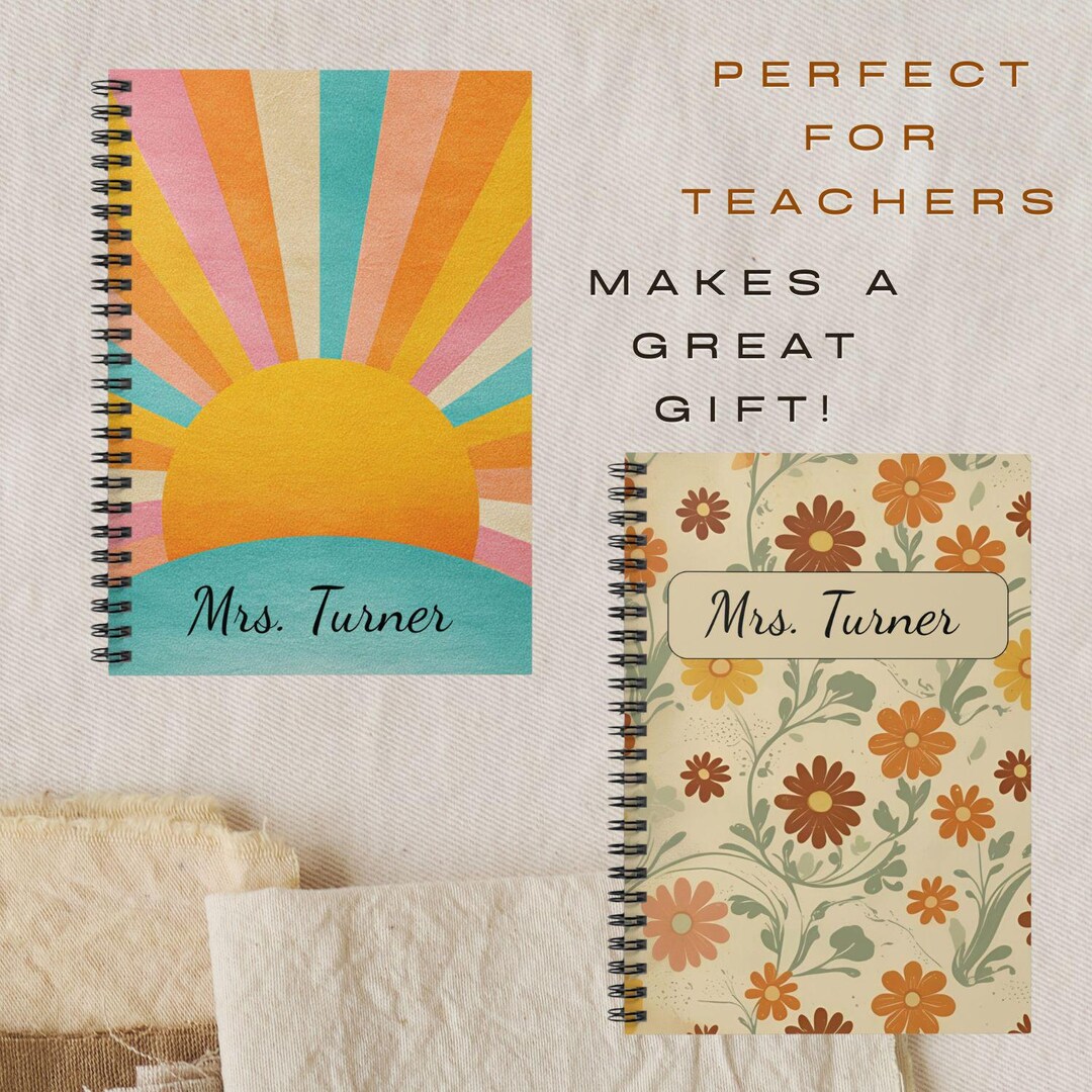 Personalized Teacher Notebook: Retro Design, Custom Class Gift - Etsy
