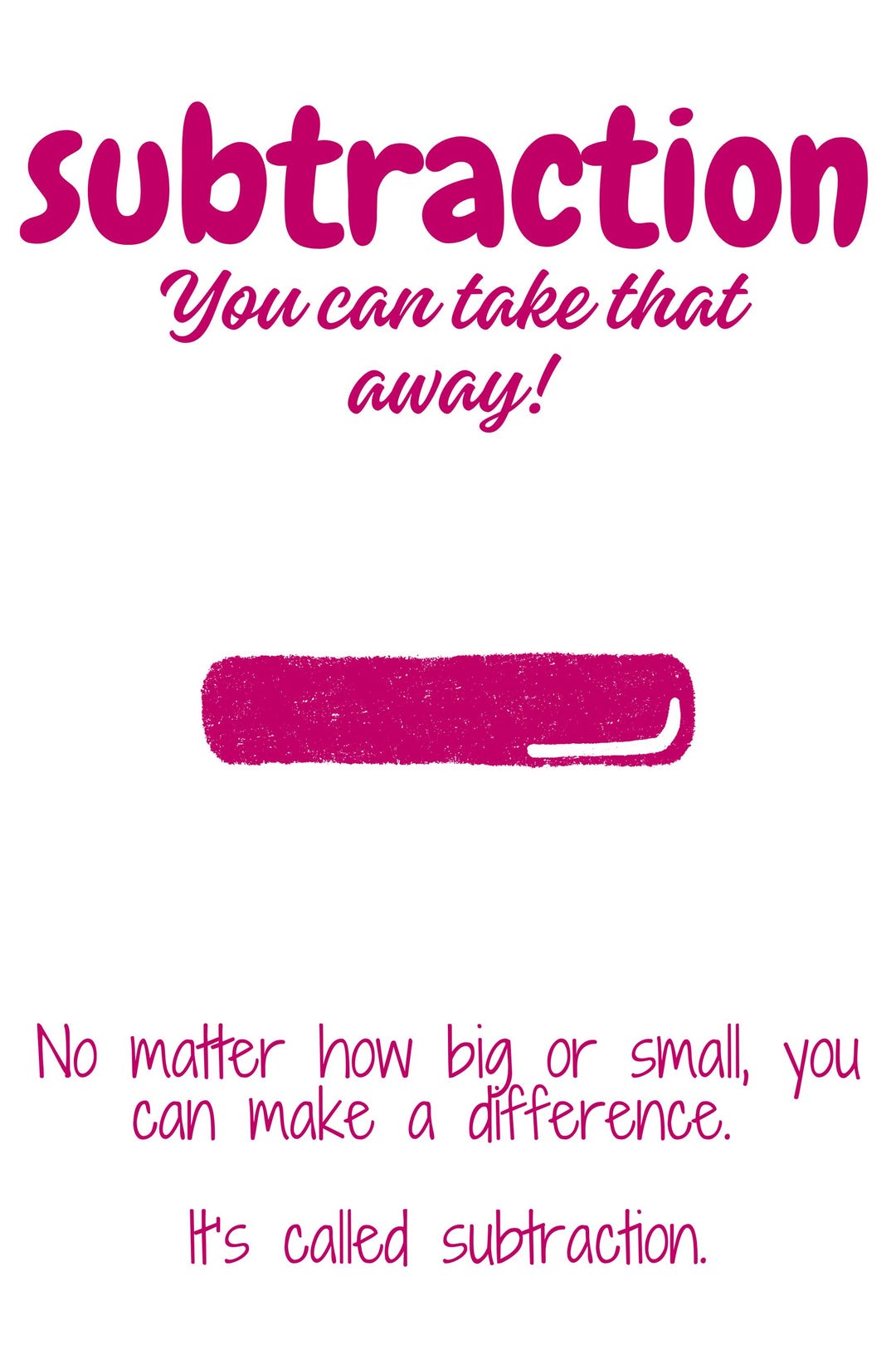 Subtraction Math Poster | Funny Classroom Printable | Math Pun Wall Art ...