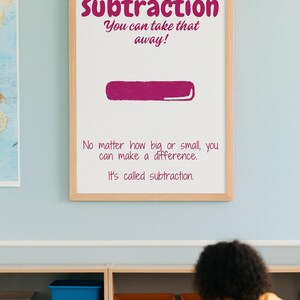 Subtraction Math Poster | Funny Classroom Printable | Math Pun Wall Art ...