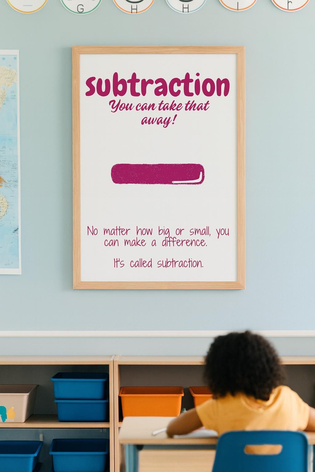 Subtraction Math Poster | Funny Classroom Printable | Math Pun Wall Art ...