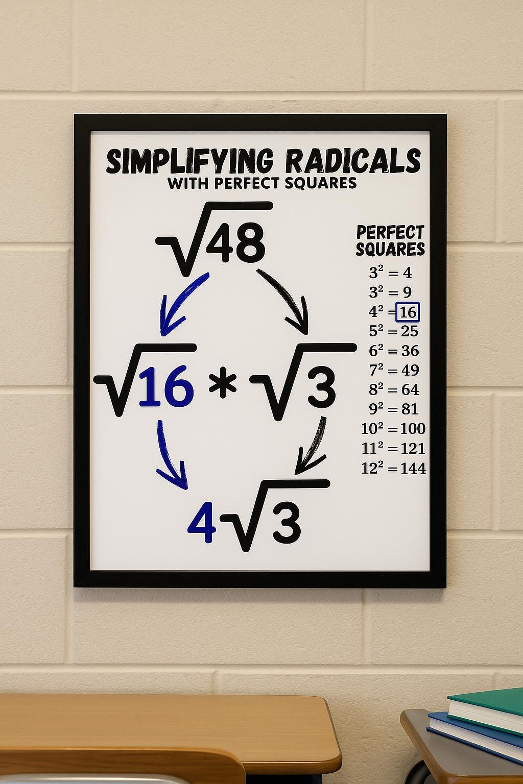 Simplifying Radicals With Perfect Squares – Digital Download (printable ...