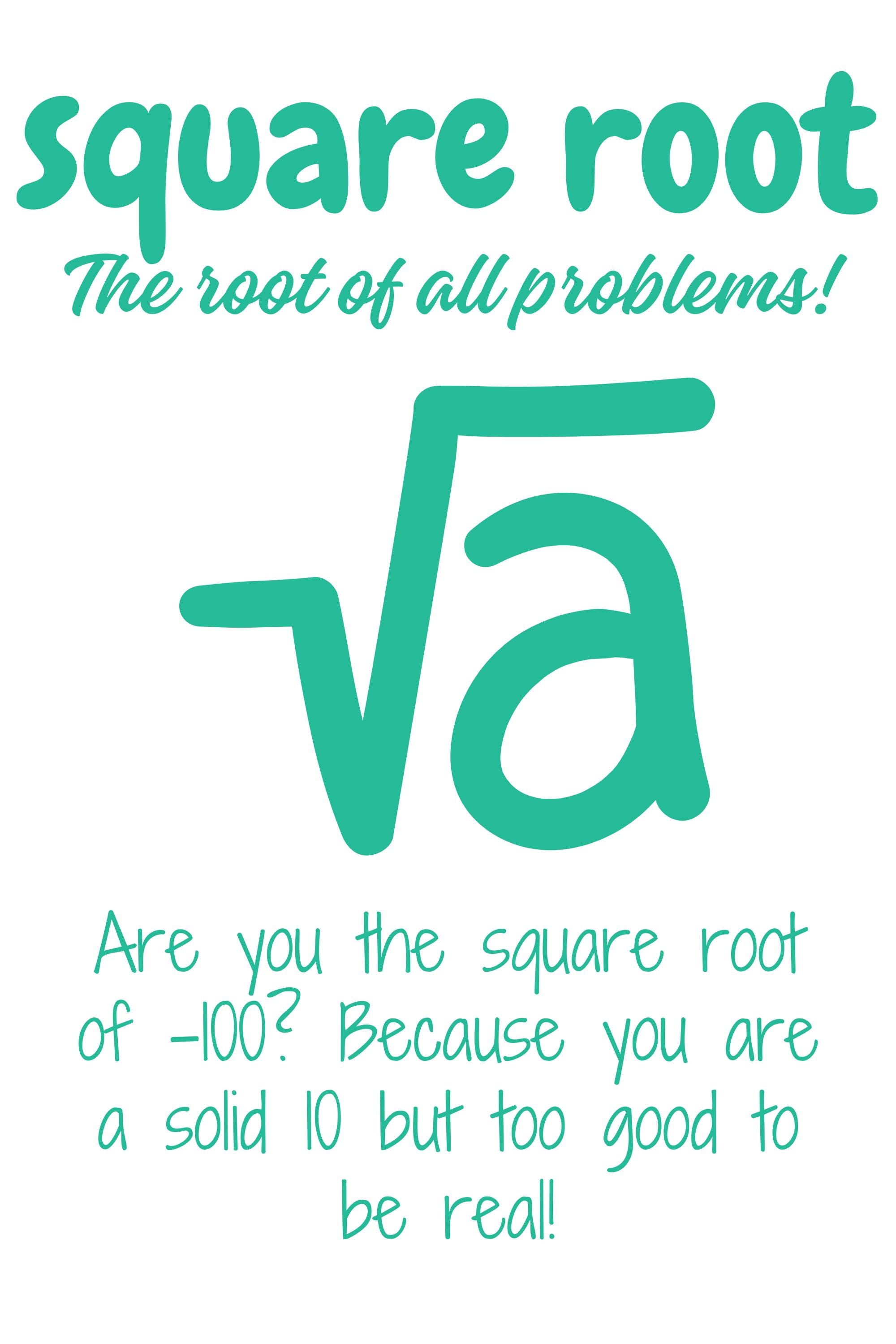 Square Root Math Poster | Funny Classroom Printable | Math Pun Wall Art ...