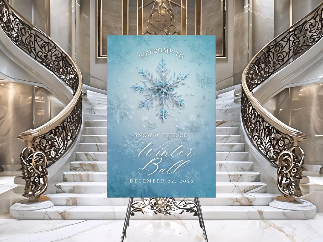 Printable Winter Party Welcome Sign, Editable Holiday Event Door Poster ...