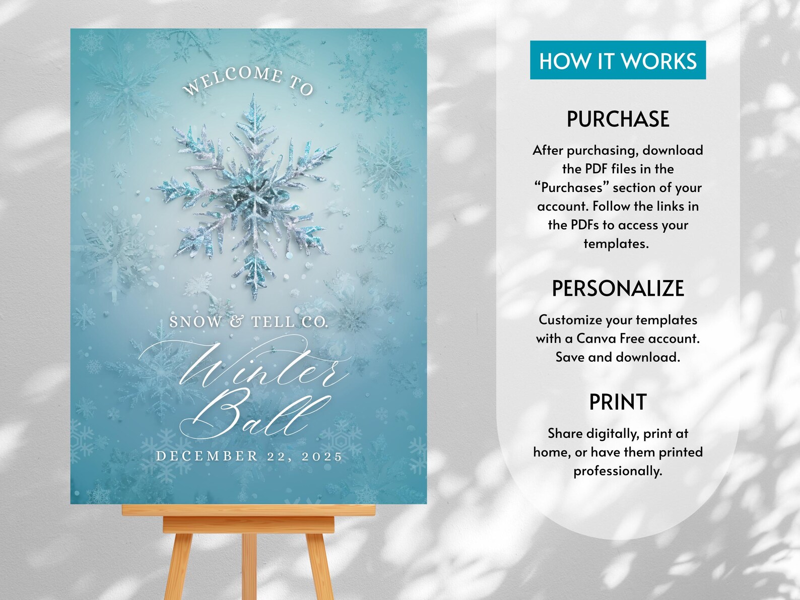Printable Winter Party Welcome Sign, Editable Holiday Event Door Poster ...
