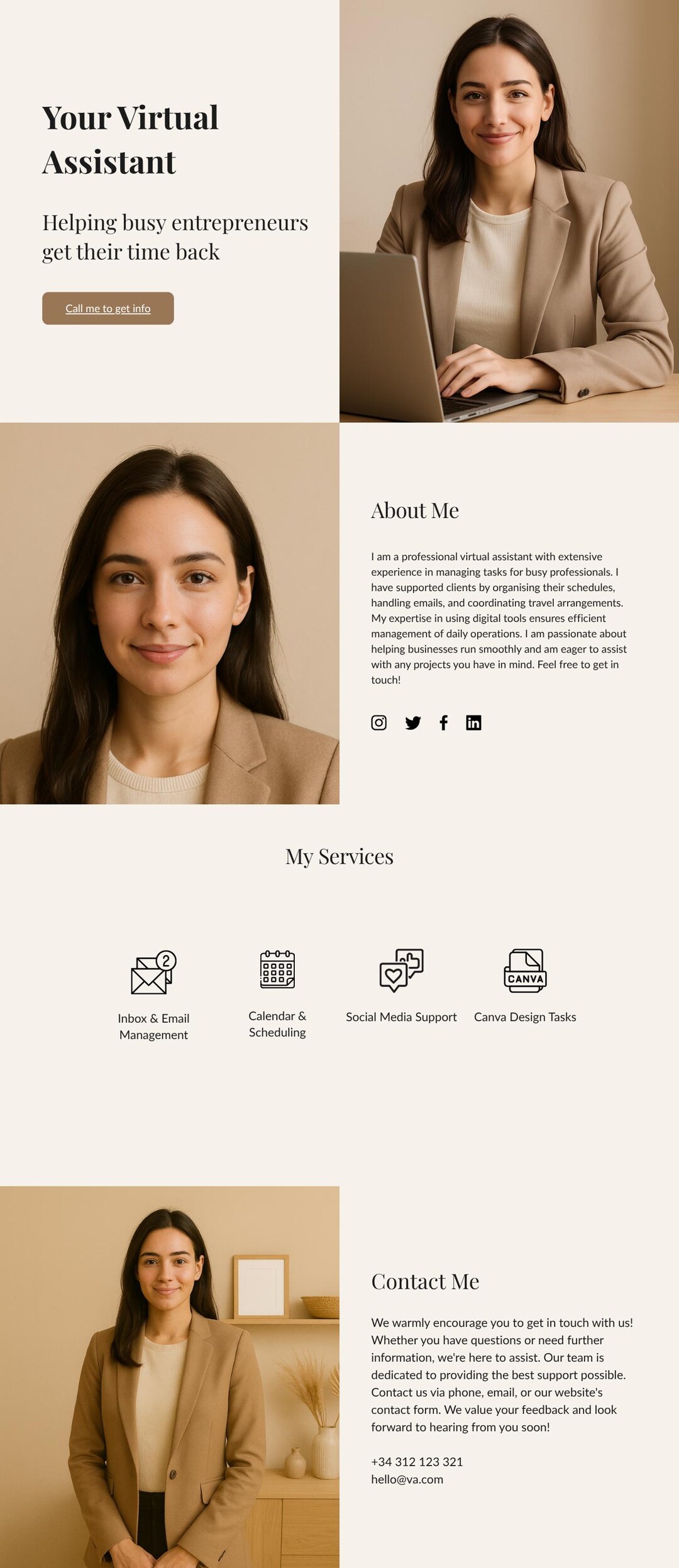 Editable Canva Business Profile – One-page Personal Brand Brochure ...