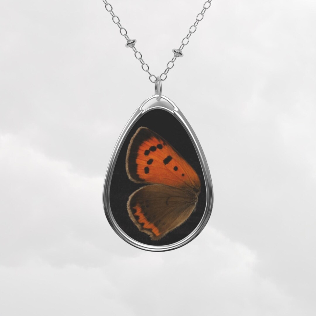 American Copper Butterfly Wing Natural Specimen Pendant | Wearable ...