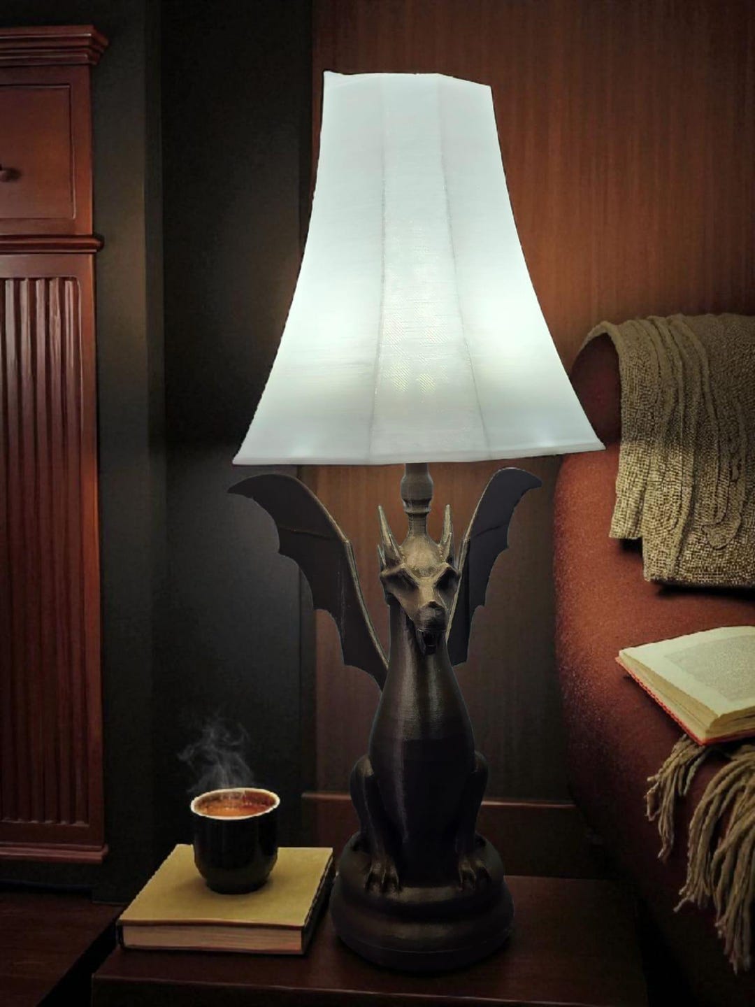 Dragon Table Lamp - Fantasy Decor - Etsy