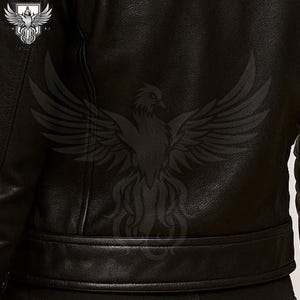 Handmade Techwear Leather Jacket, Bomber Style Wolf Jacket, Party Wear ...