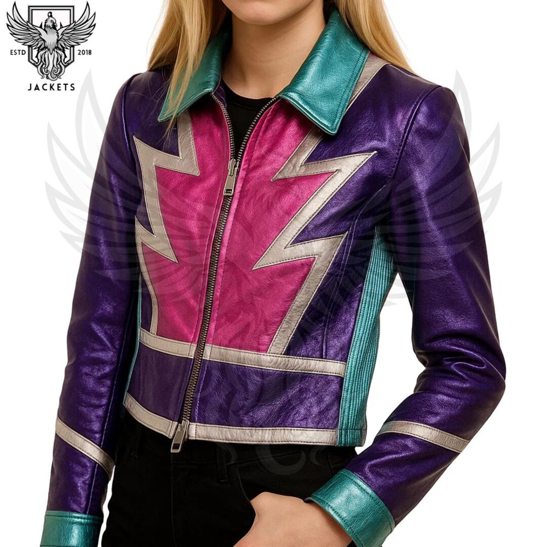 Handmade Leather Biker Jacket, Purple & Pink Jacket Perfect for Parties ...