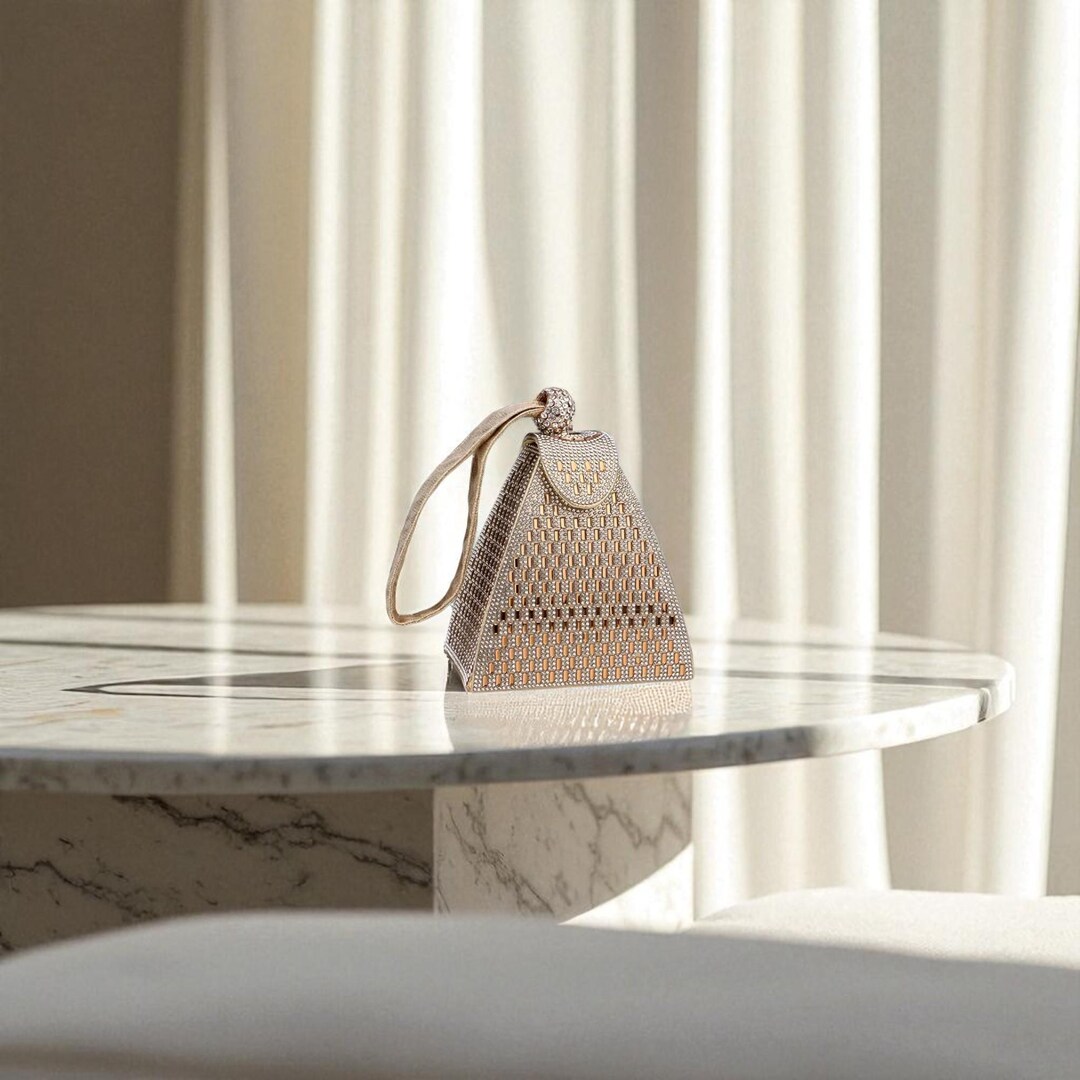 Rhinestone Pyramid Clutch Bag: Sparkly Evening Purse - Etsy