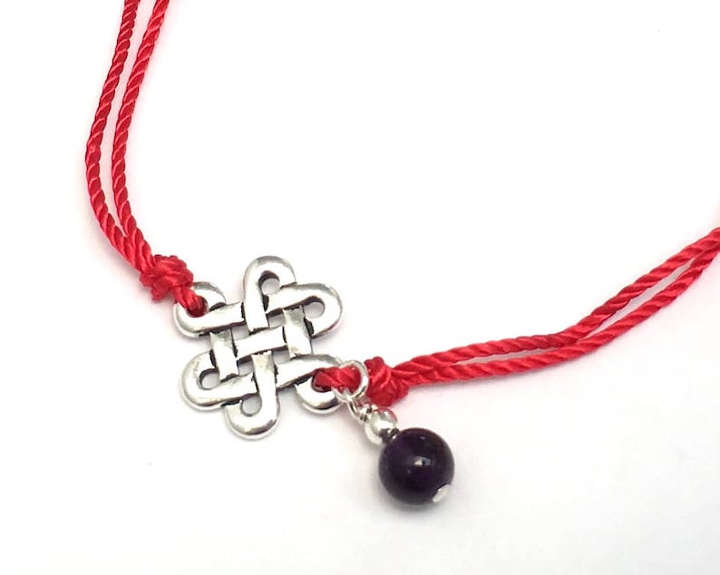 Celtic Infinity Knot Red String of Fate Bracelet for Couples, Silk ...