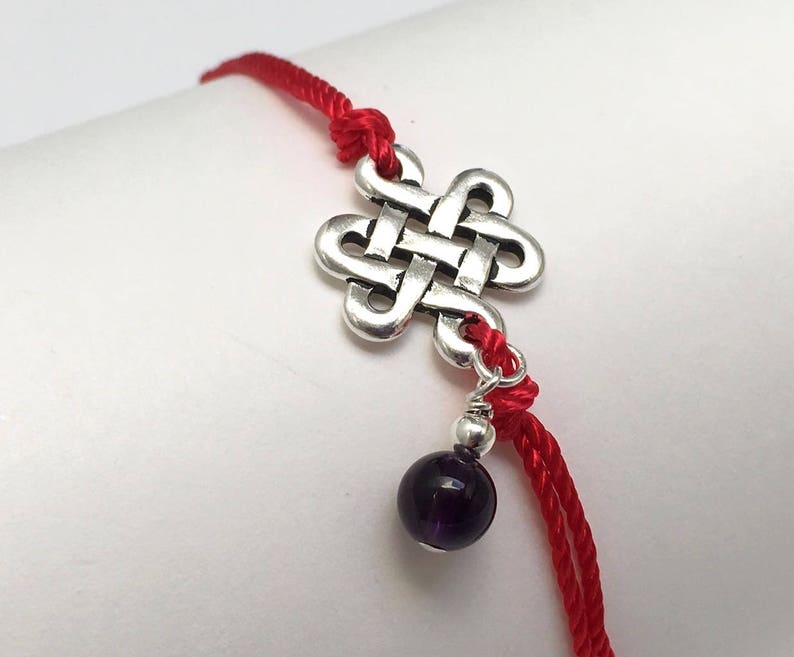 Celtic Infinity Knot Red String of Fate Bracelet for Couples, Silk ...