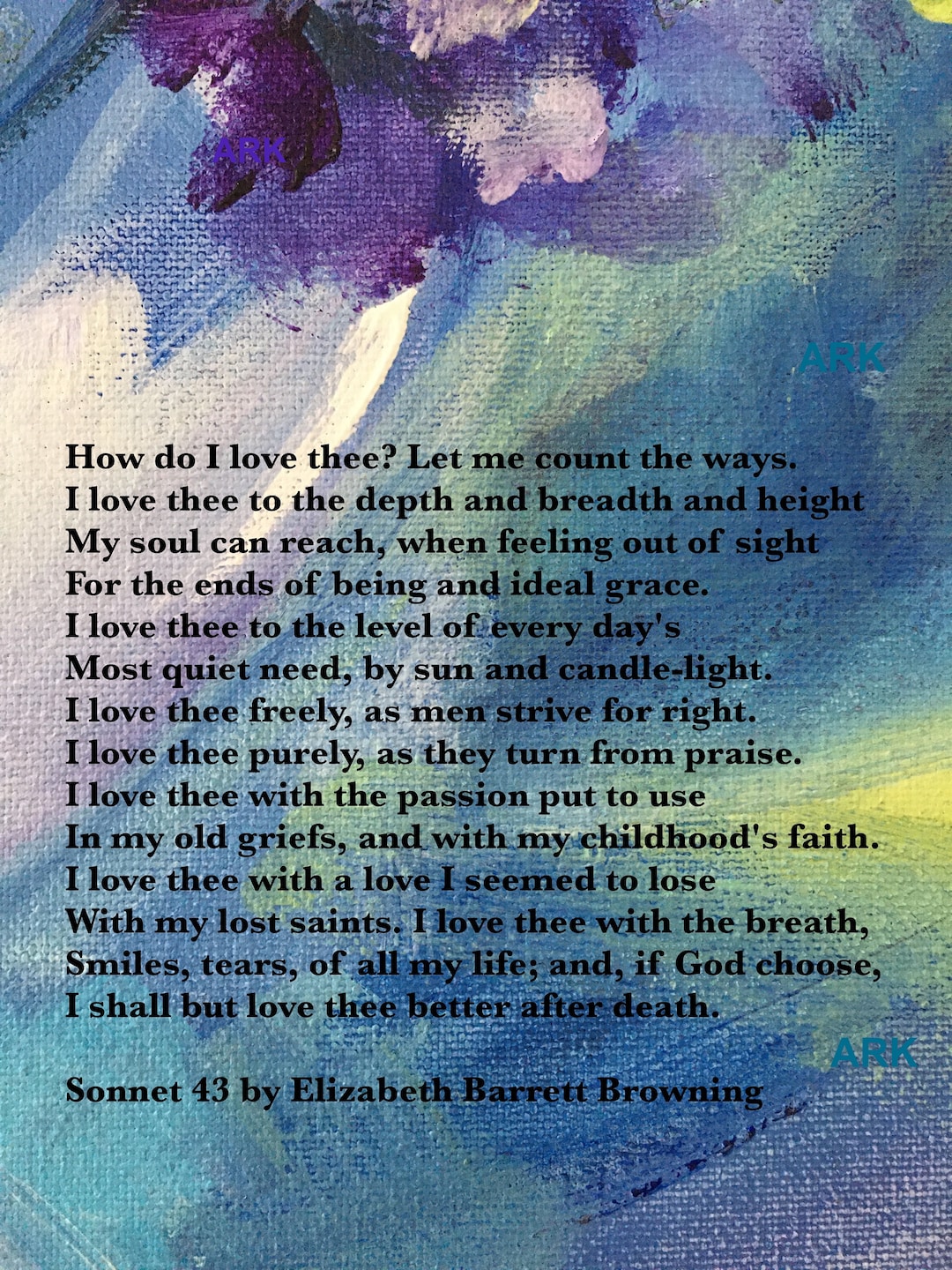 How Do I Love Thee Print: Elizabeth Barrett Browning Sonnet (PDF ...