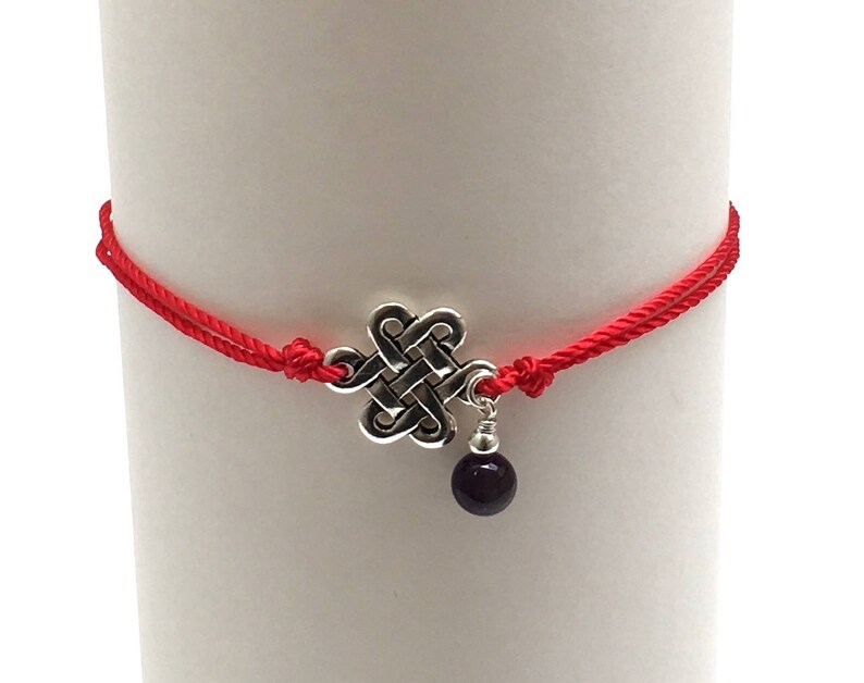 Celtic Infinity Knot Red String of Fate Bracelet for Couples, Silk ...