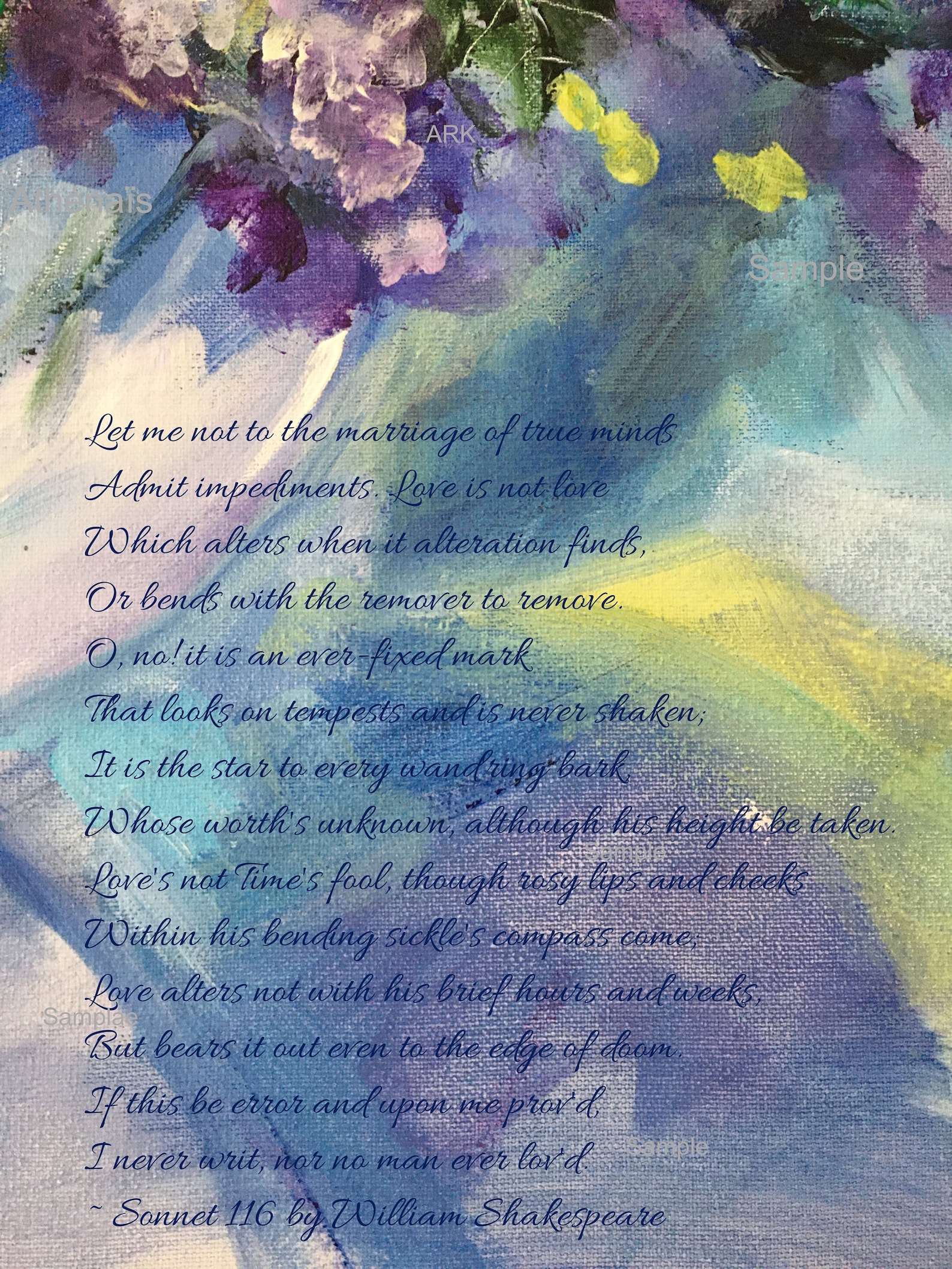 Let Me Not to the Marriage of True Minds Poem Digital Photo - Etsy