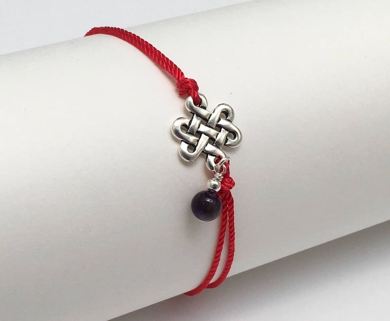 Celtic Infinity Knot Red String of Fate Bracelet for Couples, Silk ...