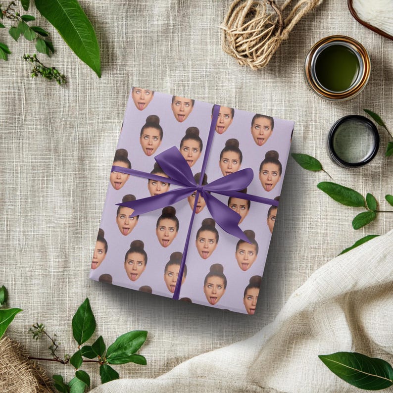 Funny Face Personalized Wrapping Paper, 3 Sizes - Etsy
