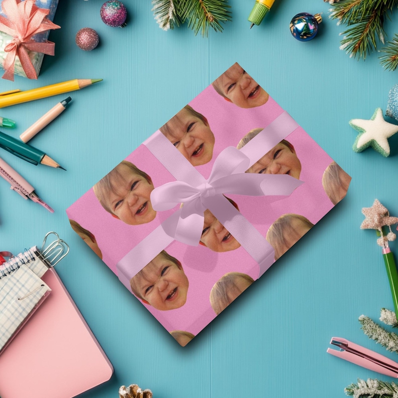 Funny Face Personalized Wrapping Paper, 3 Sizes - Etsy