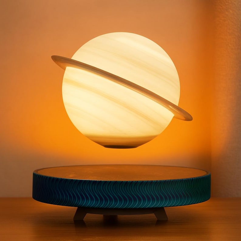 Levitating Saturn Lamp Magnetic Floating Planet Light | LED Space Decor ...