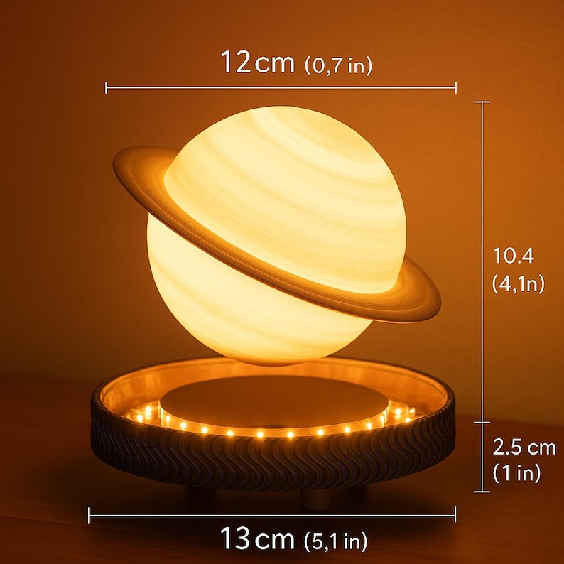 Levitating Saturn Lamp — Magnetic Floating Planet Light, Space Gift for ...