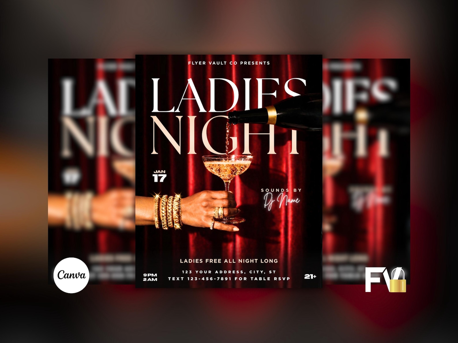 Ladies Night Flyer, Nightclub Instagram Event Flyer, Girls Night Out ...