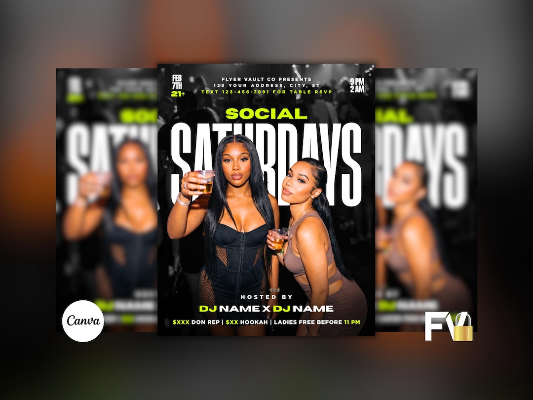 Social Saturdays Flyer, Club Promotion Flyer, Night Club Instagram ...