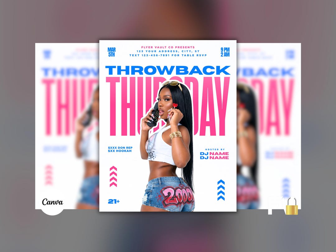 Throwback Thursday Flyer, Club Promotion Flyer, Night Club Instagram ...