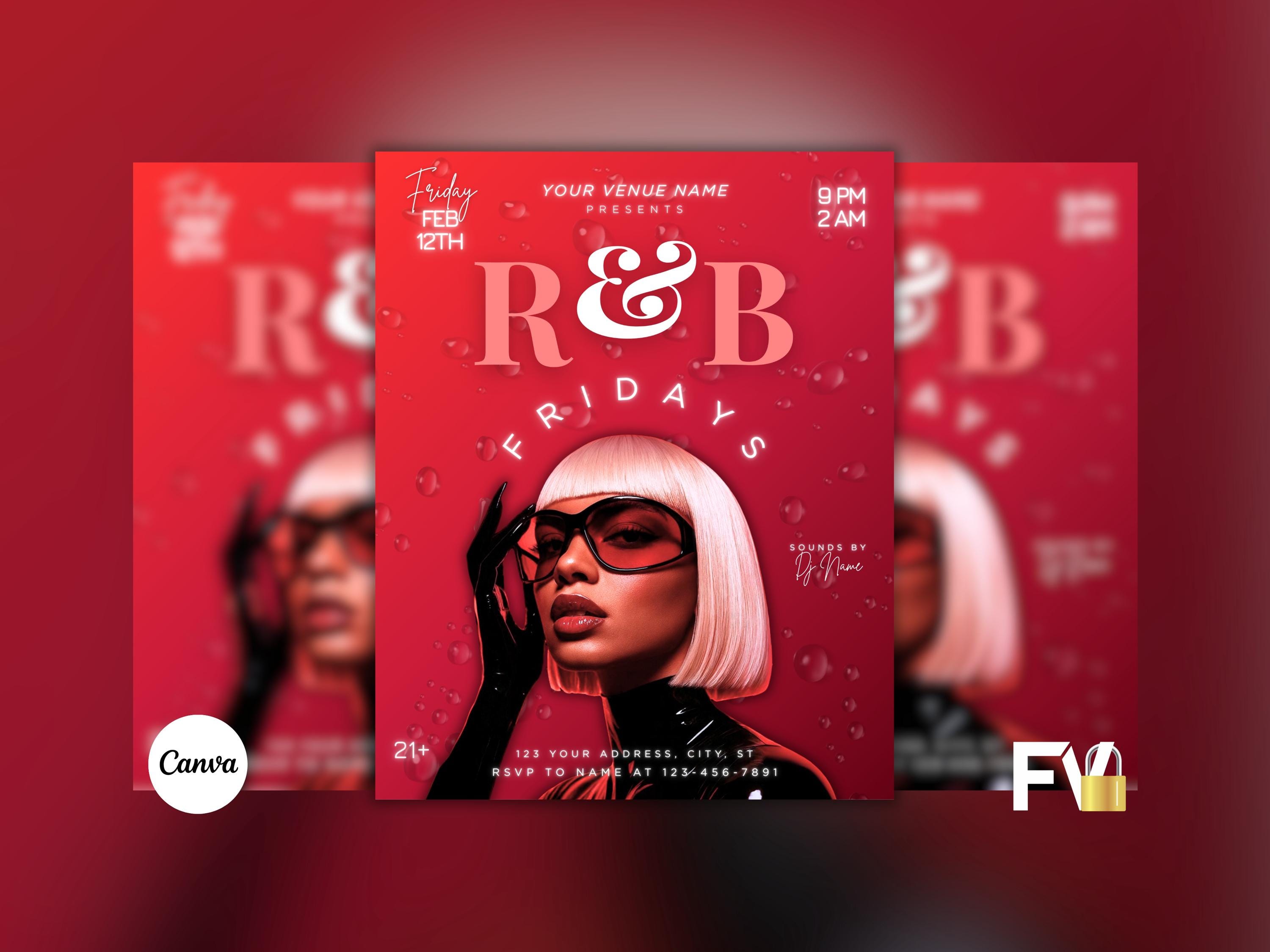 R&B Night Party Flyer, Club Promotion Flyer, Night Club Instagram Event ...