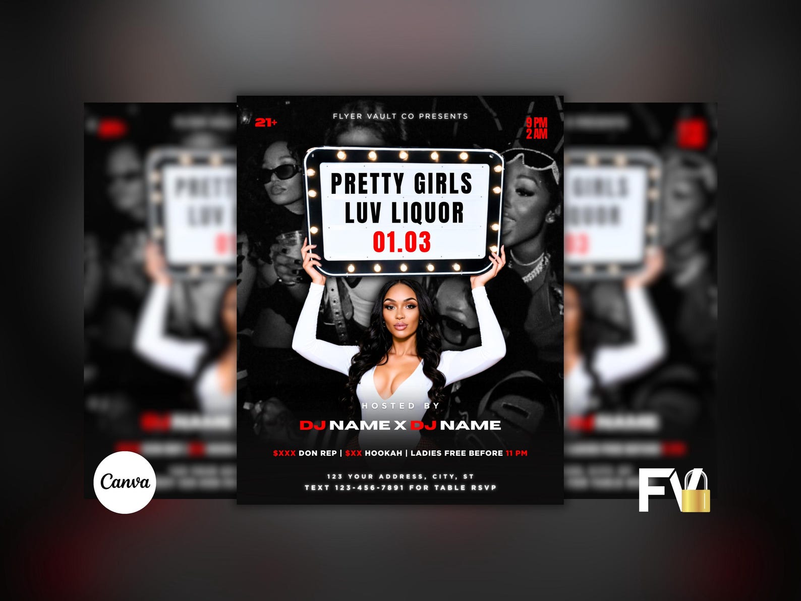 Pretty Girls Luv Liquor Flyer, Club Promotion Flyer, Night Club ...