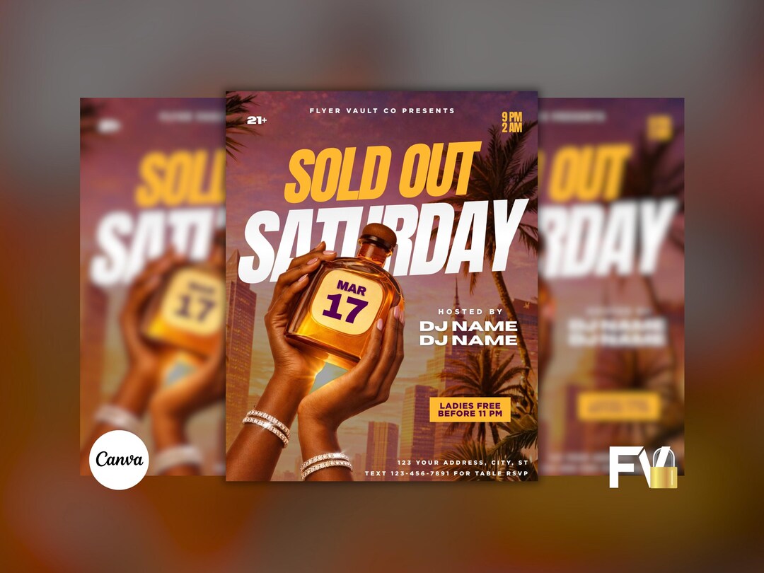Sold Out Saturday Flyer, Club Promotion Flyer, Night Club Instagram ...