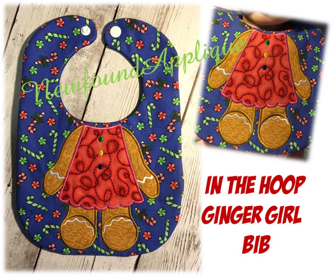 In the Hoop Ginger Girl Body Bib Embroidery Machine Design - Etsy