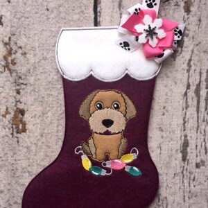 In the Hoop Labradoodle Stocking and Heart Ornament Embroidery Machine ...
