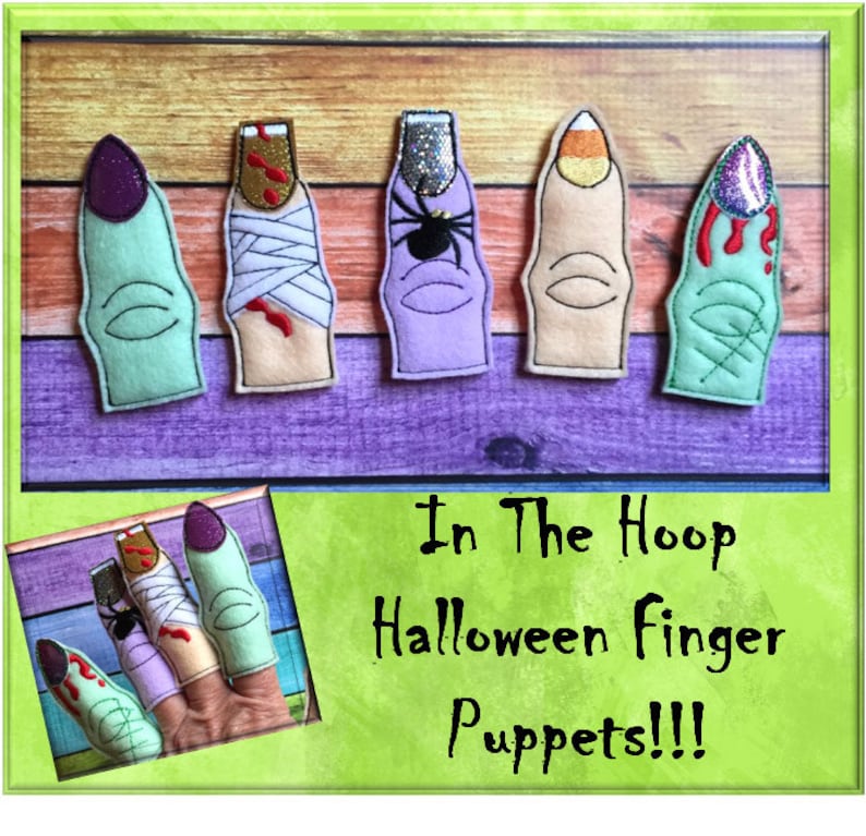 In the Hoop Halloween Finger Puppet Embroicery Machine Design - Etsy