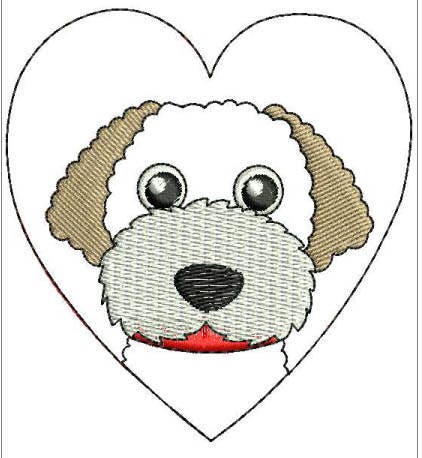 In the Hoop Labradoodle Stocking and Heart Ornament Embroidery - Etsy