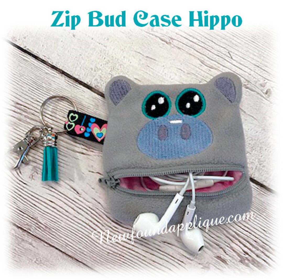 In the Hoop Zipped Buddy Hippo Case Embroidery Machine Design - Etsy ...