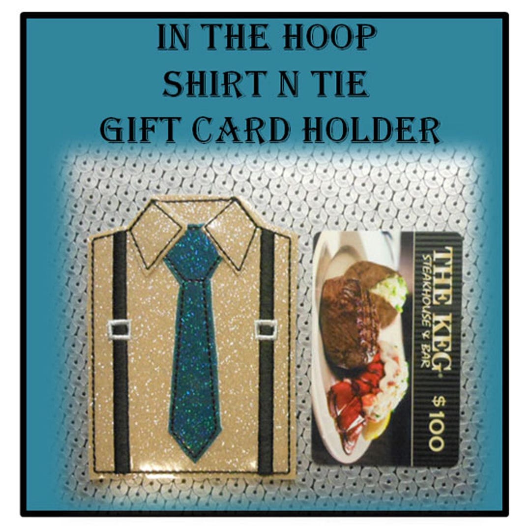 In the Hoop Suit N Tie Gift Card Holder Embroidery Machine Design - Etsy