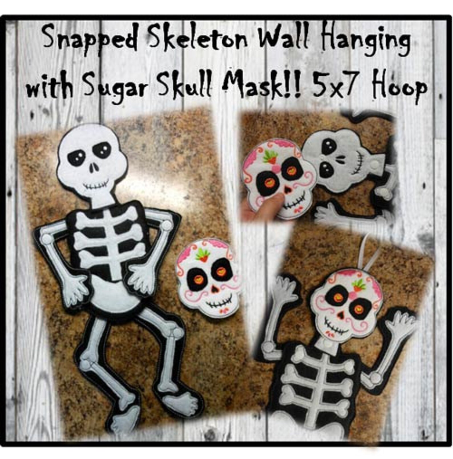 In the Hoop Snapped Skeleton Wall Hanging Embroidery Machine - Etsy