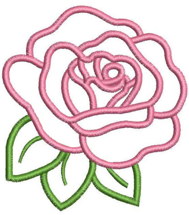 Rose Applique Embroidery Machine Design - Etsy