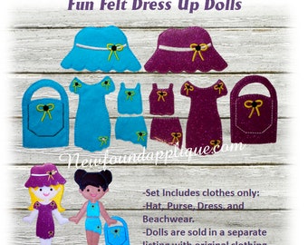 In the Hoop Felt Fun Dress up Doll Basic Set Embroidery Machine Designs ...